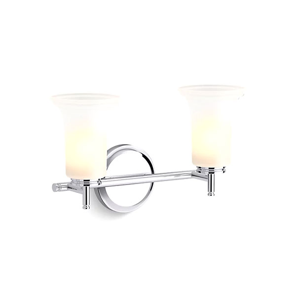 38405-SC02-CPL Koher Bellera Two-Light Wall Sconce With Frosted Shades ...