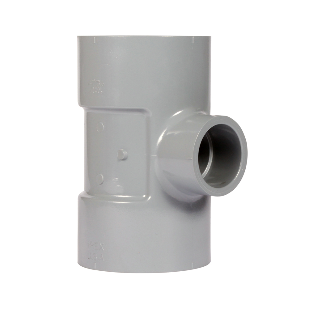 197504 IPEX 4" X 2" CPVC 636 194F Max Hub X Hub X Hub Flue Gas Vent Tee ...