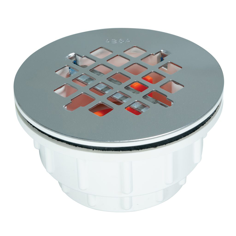 63501 IPS Receptor Base 2" Rib Grip PVC Shower Drain With Snap-On ...