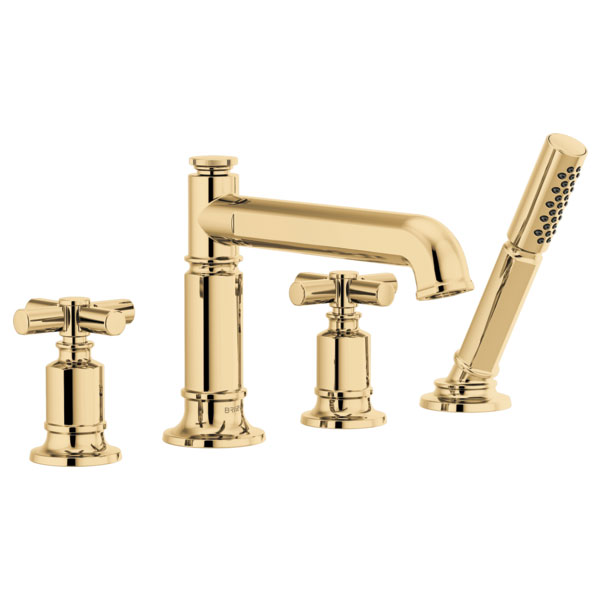 T67476-PGLHP Brizo Invari Four Hole Roman Tub Trim With 1.75 GPM Single ...