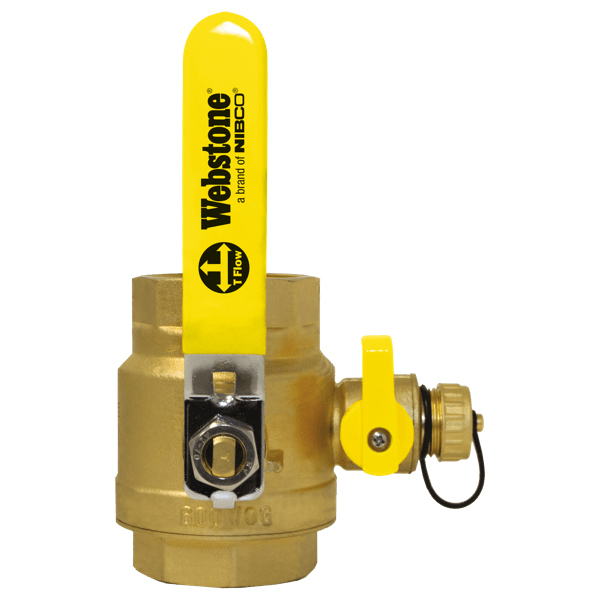 H-40614W Webstone 1" IPS Lead Free Ball Valve With Hose Drain | The ...